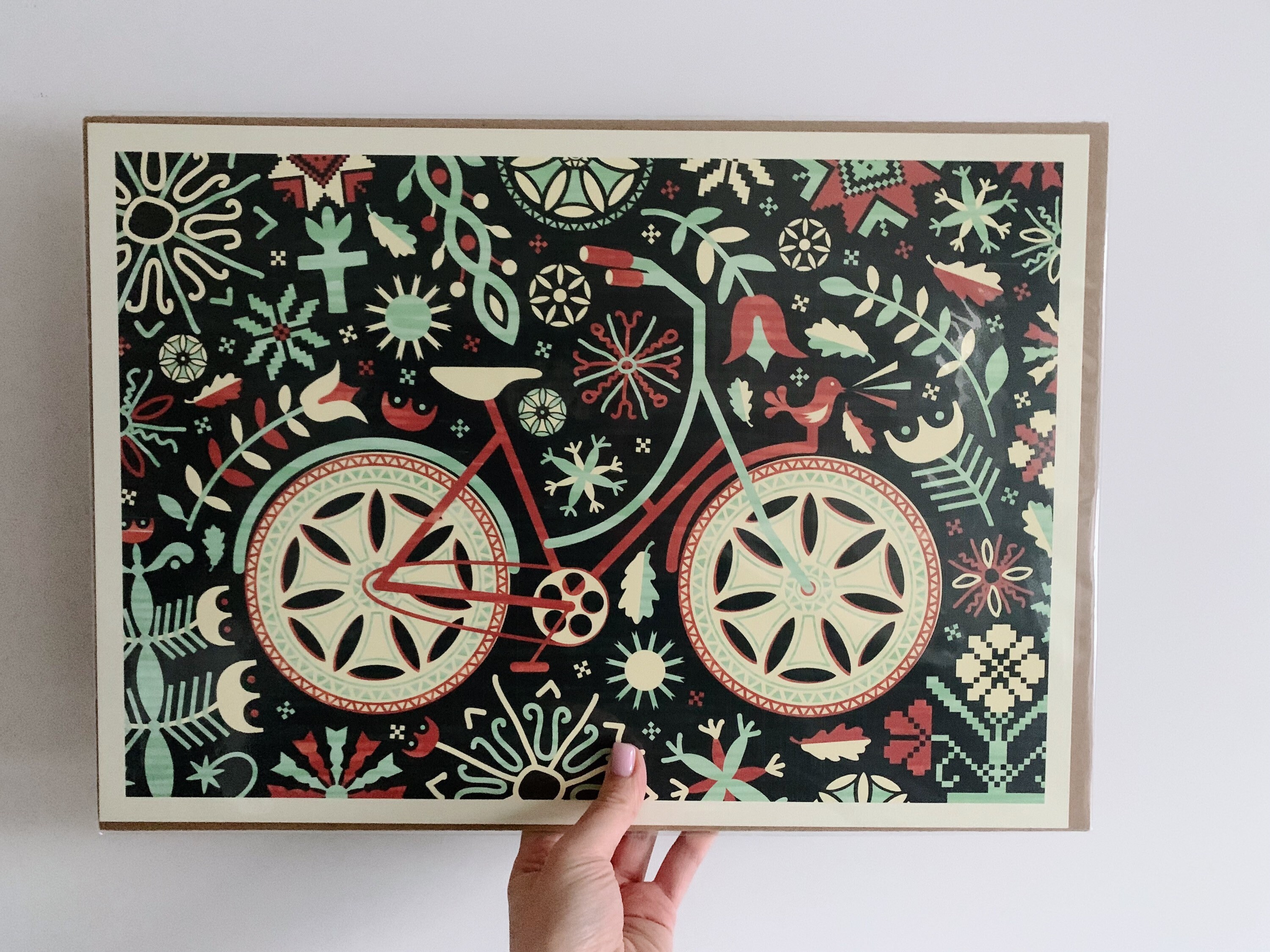 Floral Bicycle Art Print A3 Housewarming Gift Christmas - Etsy