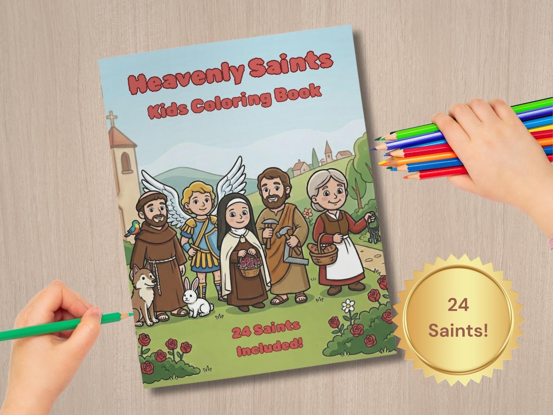 Catholic Saints Coloring Book for Kids, Christian Coloring Pages, Saint ...