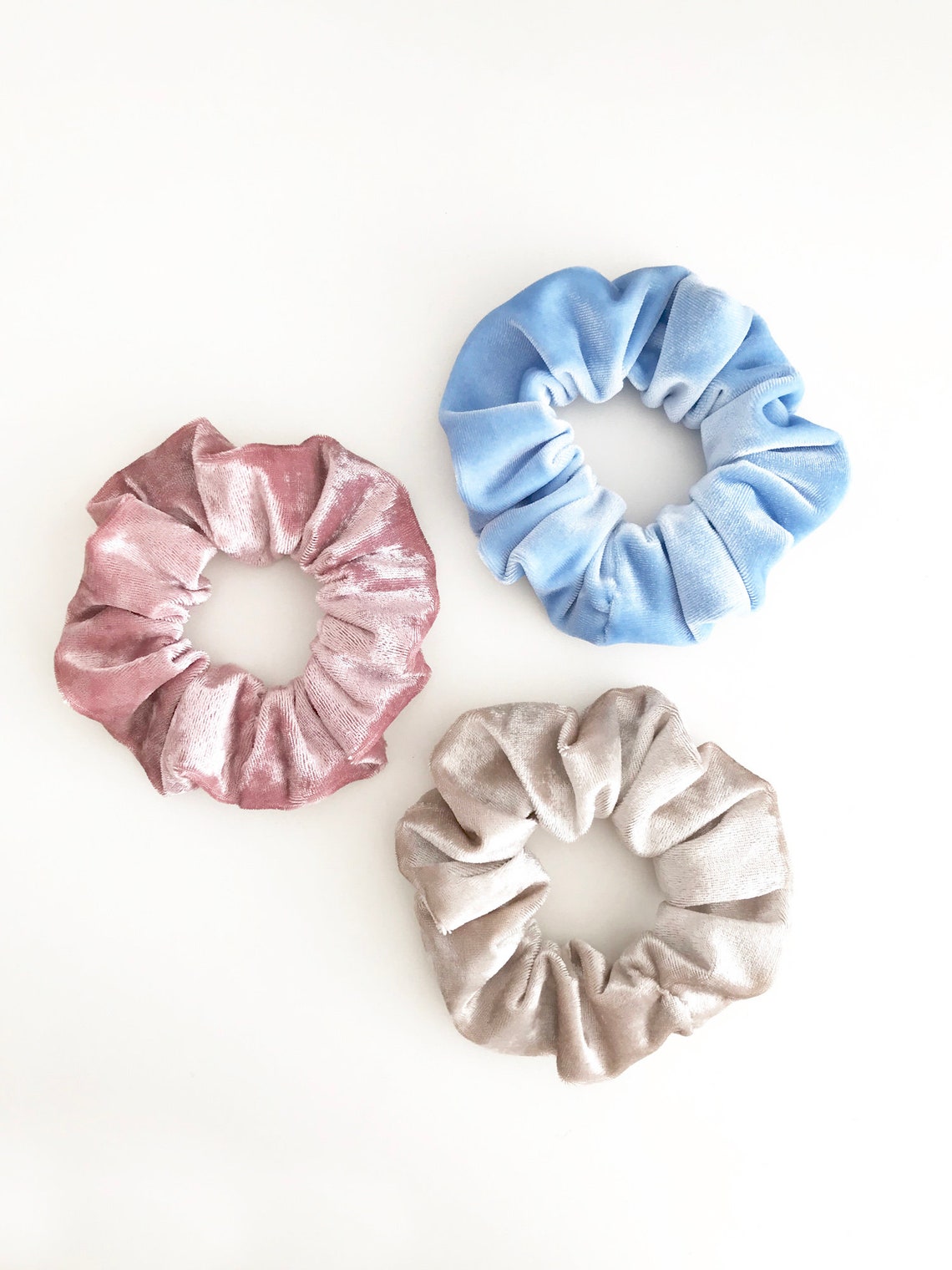 Velvet scrunchies set of 3 velvet scrunchie pack ponytail | Etsy