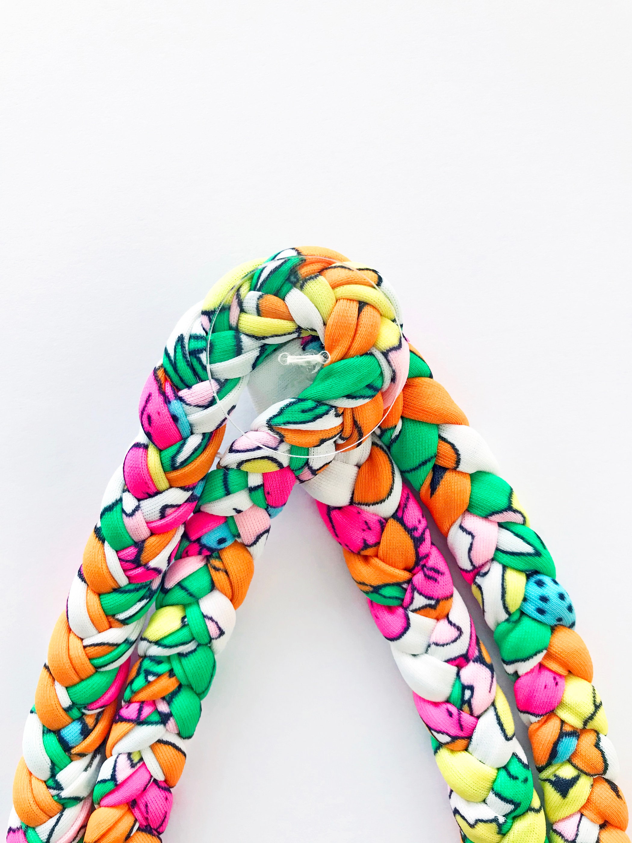 Chunky statement necklace knotted necklace neon fabric | Etsy