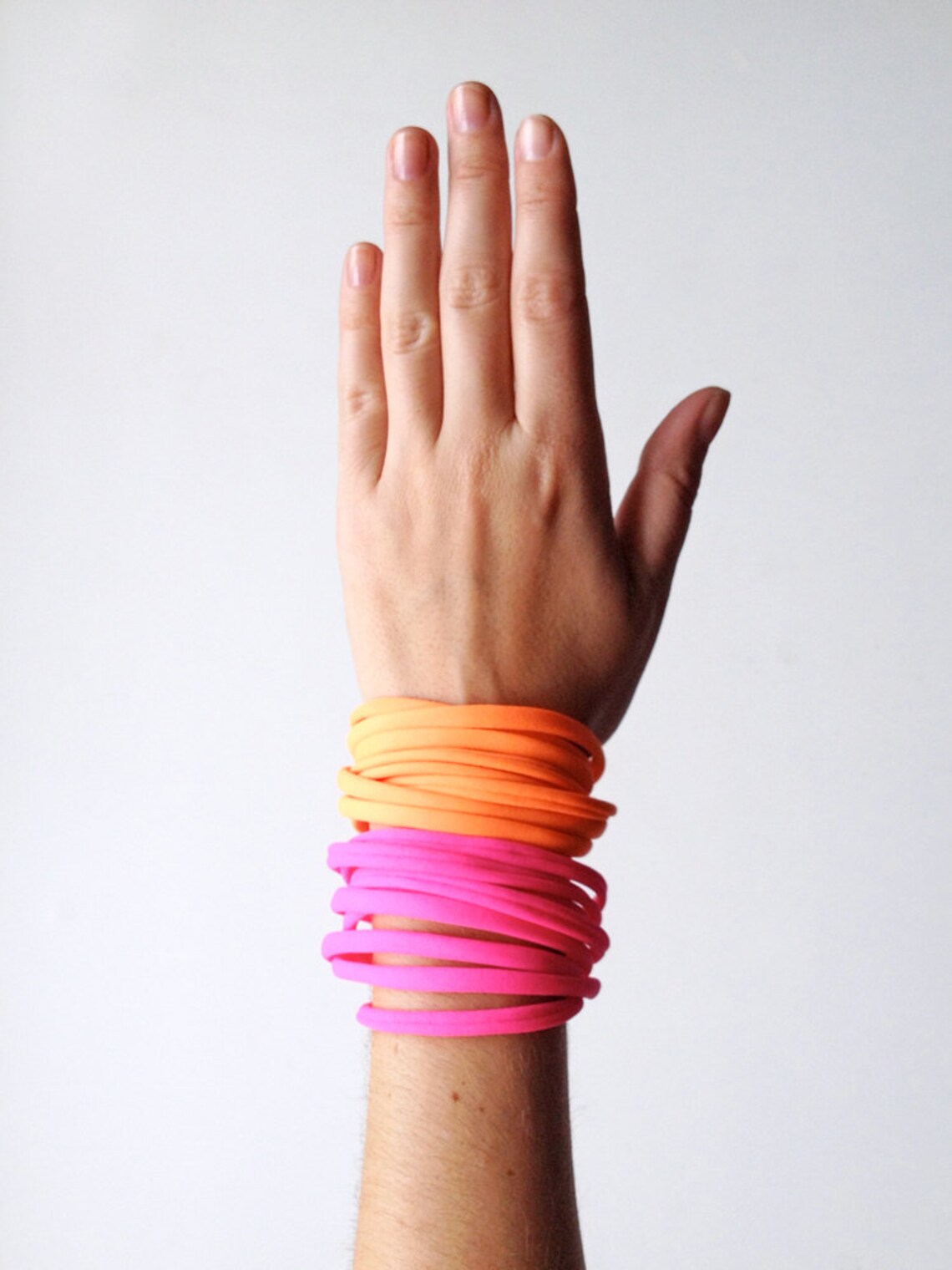 Neon Bracelet Set Neon Pink Bracelet Bracelet Stack Boho - Etsy
