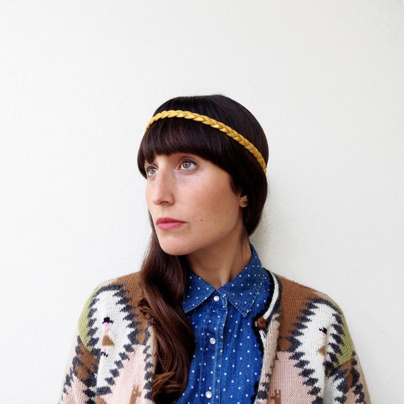 Gold Headband Golden Braided Headband Statement Bracelet - Etsy