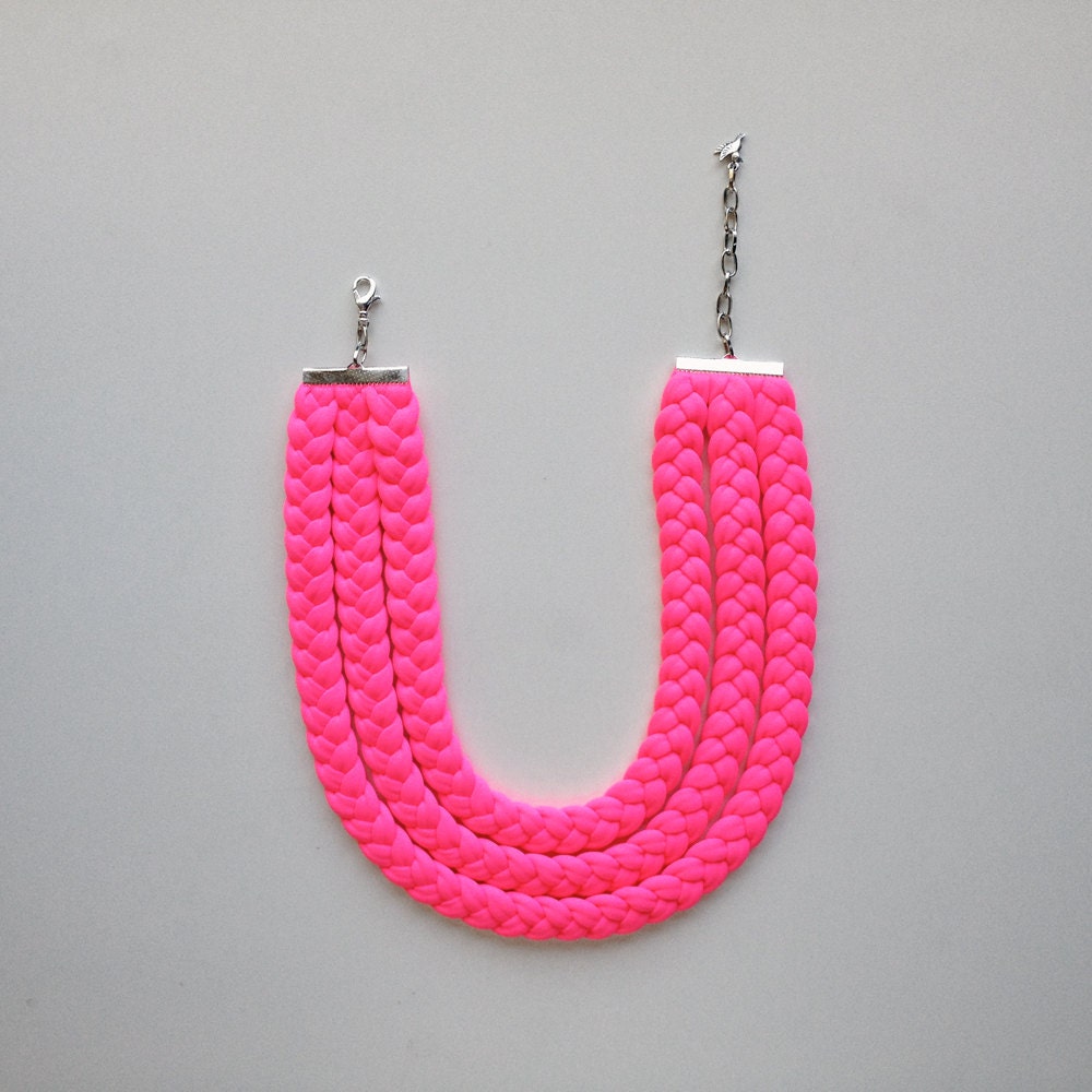 Neon Statement Necklace Neon Choker Chunky Necklace - Etsy