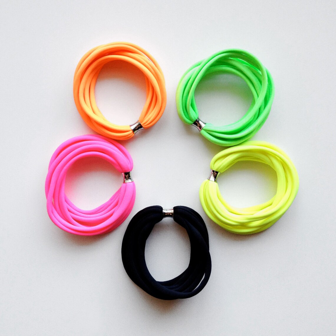 Neon Pink Bracelet Neon Textile Jewelry Neon Bangles Neon - Etsy