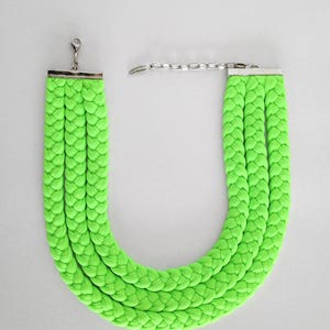 Neon Green Necklace, Neon Choker, Friendship Necklace, Statement ...