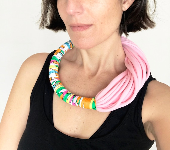 Pastel Pink Statement Choker Neon Chunky Choker Necklace - Etsy
