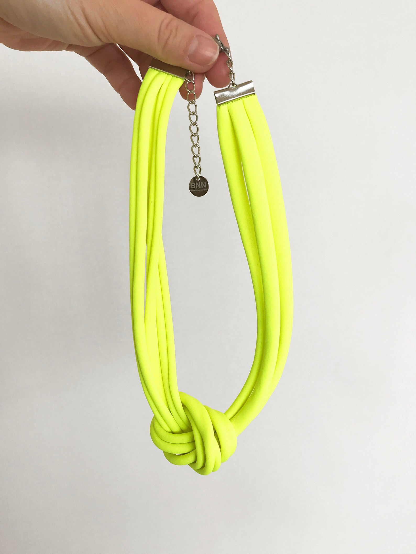 Neon Yellow Knot Necklace Neon Rope Necklace Unique Knotted - Etsy