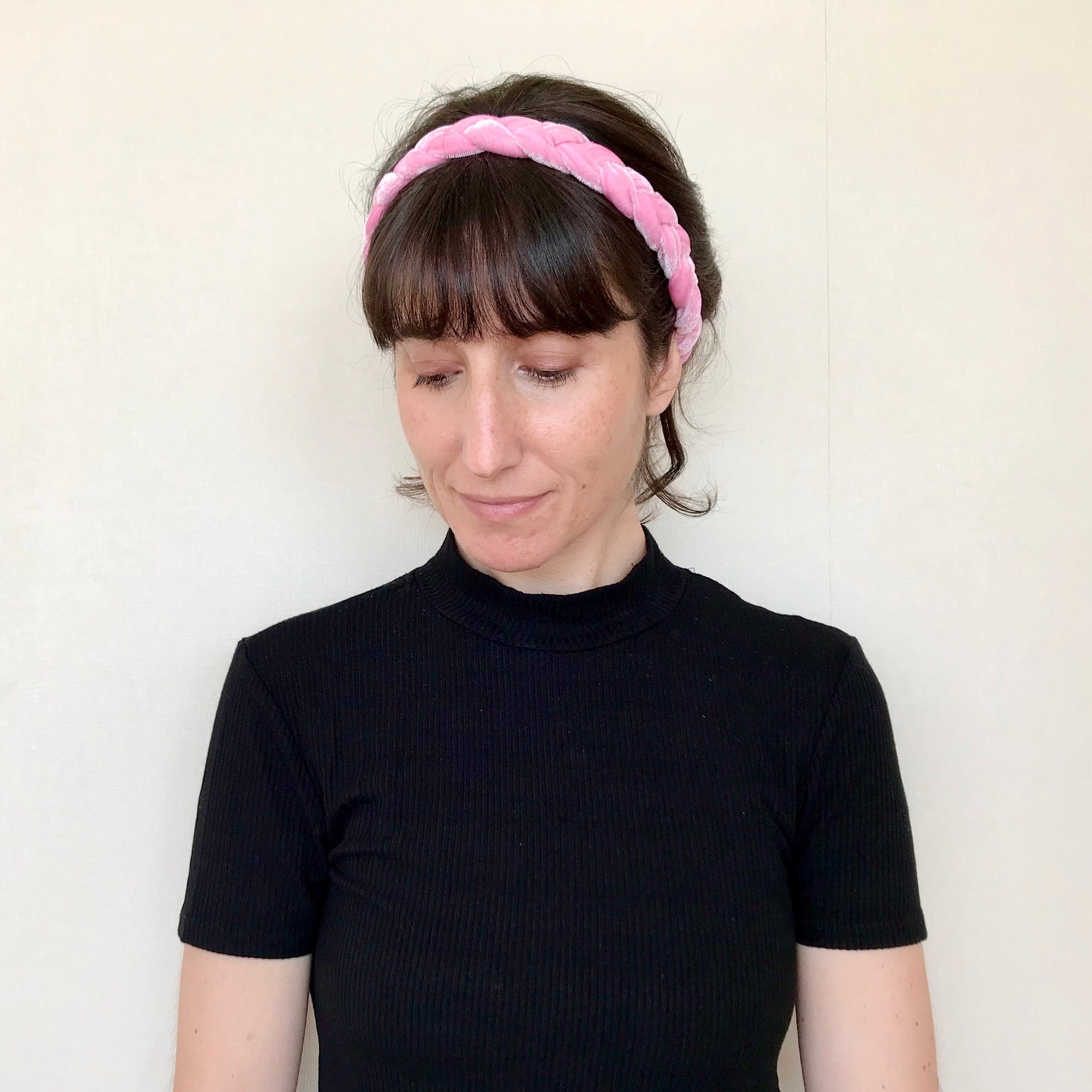 Braided Velvet Headband, Pink Velvet Headband, Big Velvet Headband ...