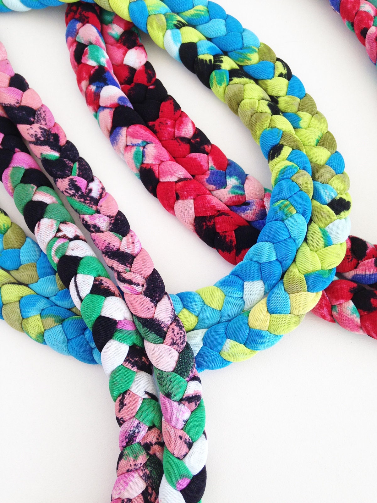 Fabric Necklace Statement Necklace Braided Necklace Summer - Etsy