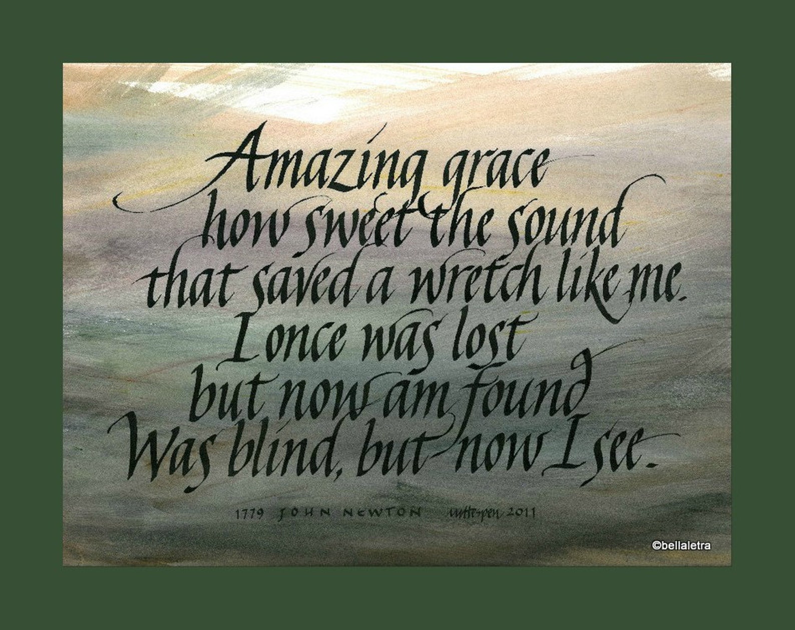 Amazing Grace Calligraphy Print 18 X 14 - Etsy