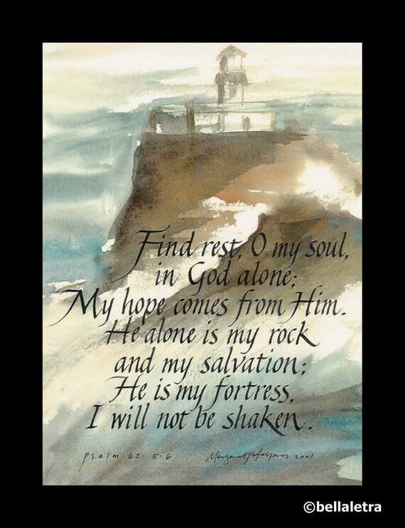 Psalm 62 Lighthouse Calligraphy Print 11 X 14 - Etsy