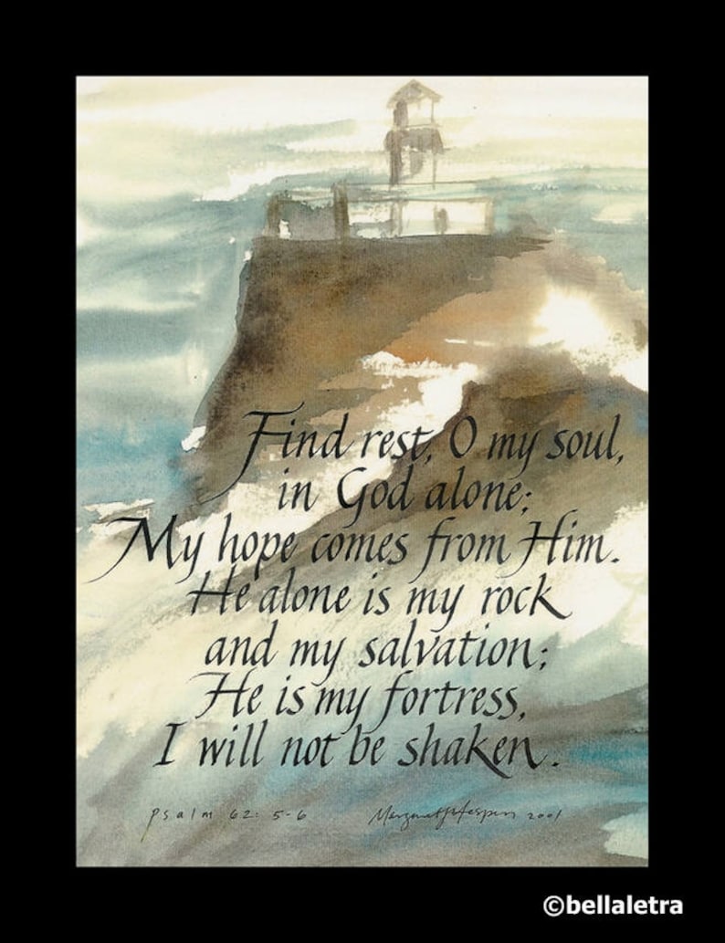 Psalm 62 Lighthouse Calligraphy Print 11 X 14 - Etsy