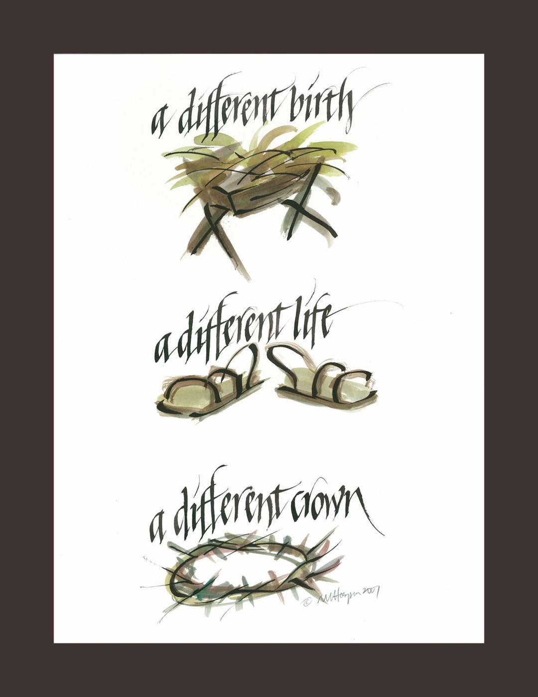 A Different Birth Calligraphy Print 11 X 14 - Etsy