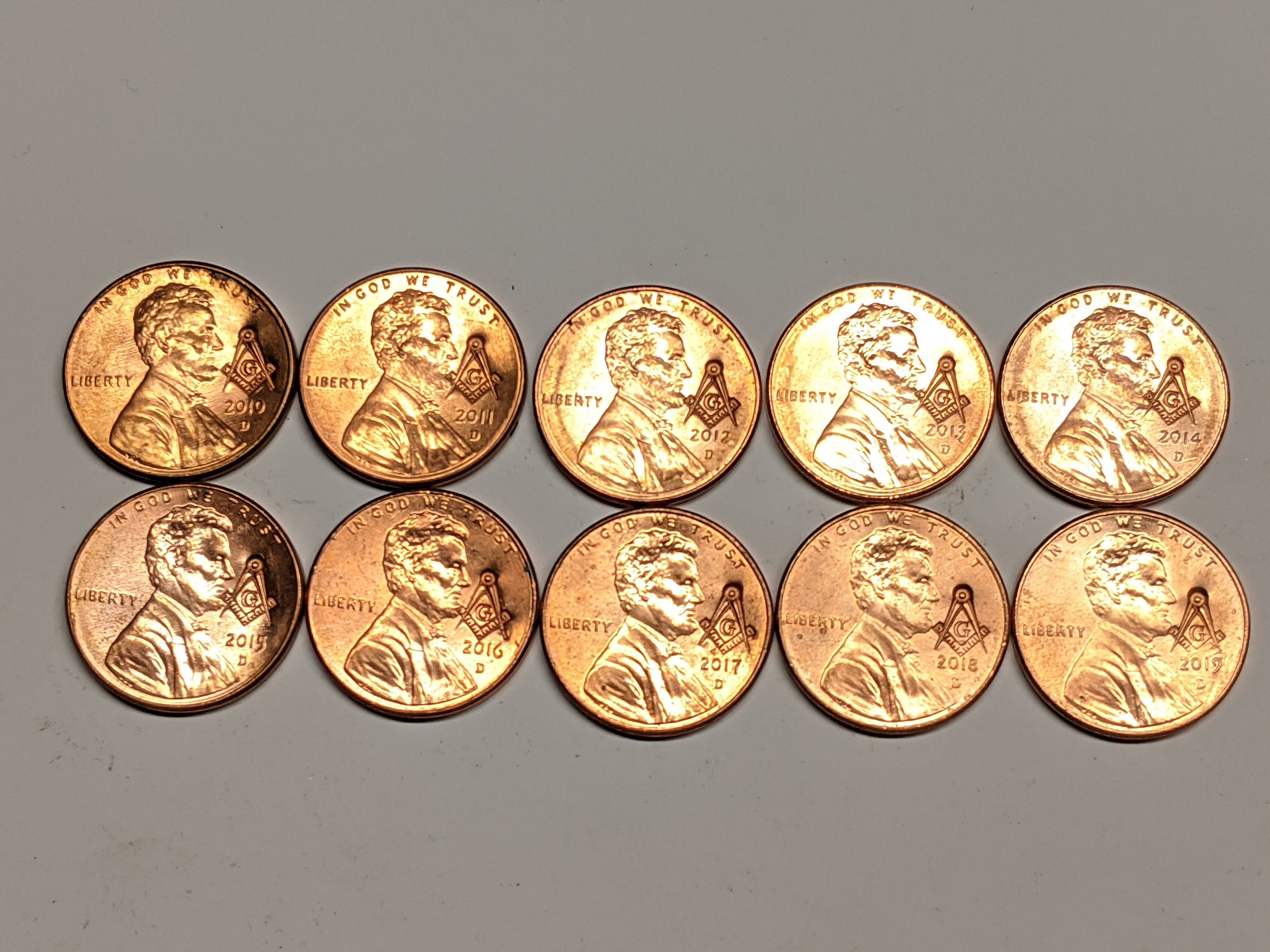 Lincoln Cent Penny With Masonic Counterstamp of Free Mason | Etsy