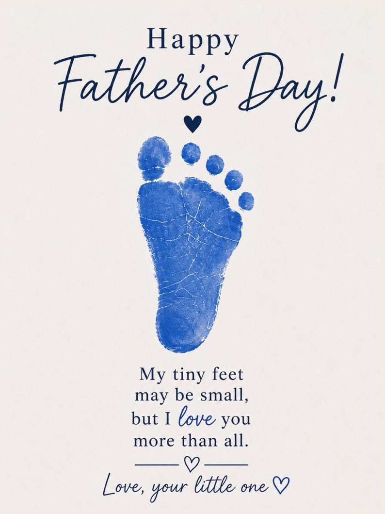 Father's Day Footprint Craft Keepsake | Baby Handprint Art Gift ...