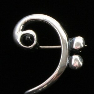 Bass Clef Pin Sterling Silver With Stone - Etsy
