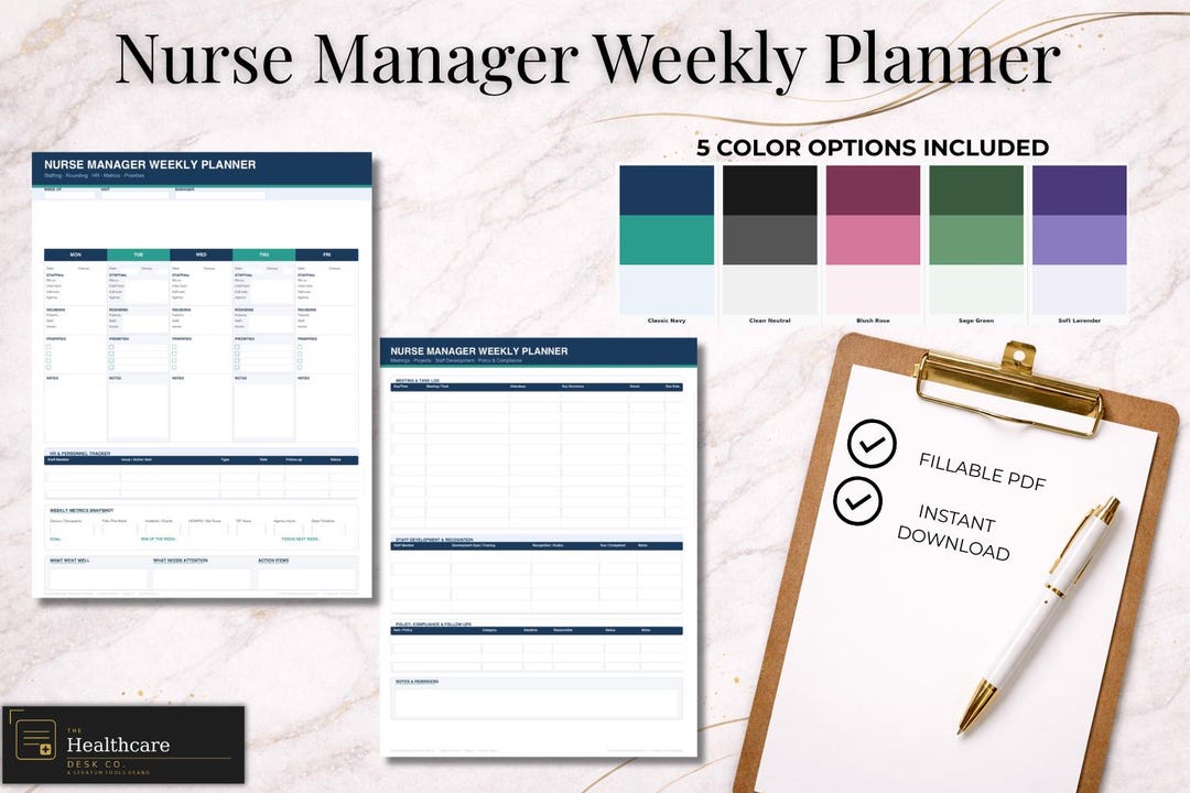 Nurse Manager Planner | Leadership Organizer, Task Tracker (digital ...