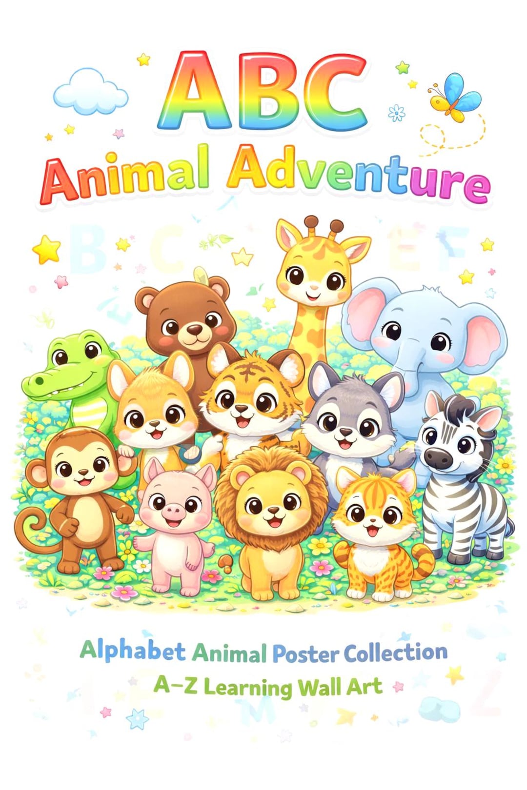 Alphabet Animal Poster Printable | ABC Nursery Wall Art | Kids Learning ...