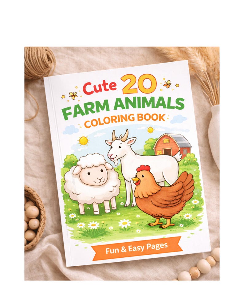 Farm Animals Coloring Book Printable | Cute Baby Animal Pages for ...