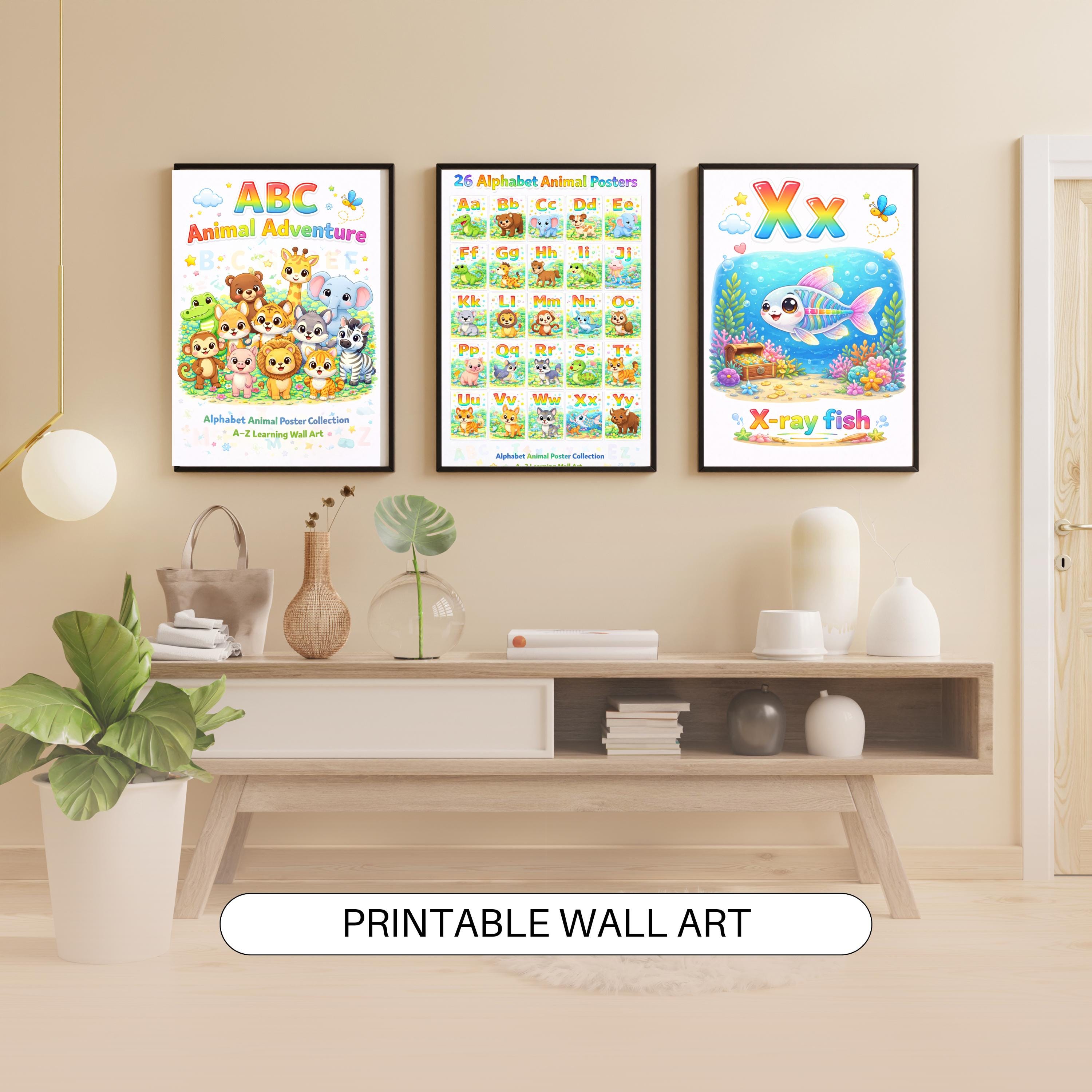 Alphabet Animal Poster Printable | ABC Nursery Wall Art | Kids Learning ...