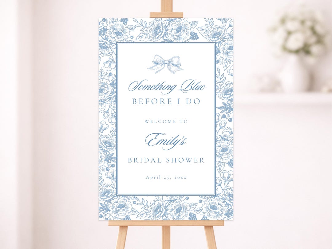 Something Blue Before I Do Bridal Shower Welcome Sign Template ...