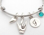 Sign Language Jewelry-Sign language Deaf jewelry-ASL gift | Etsy