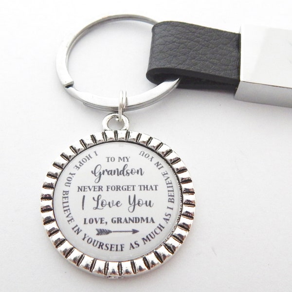 Grandson Keychain From Grandma and Grandpa - Etsy