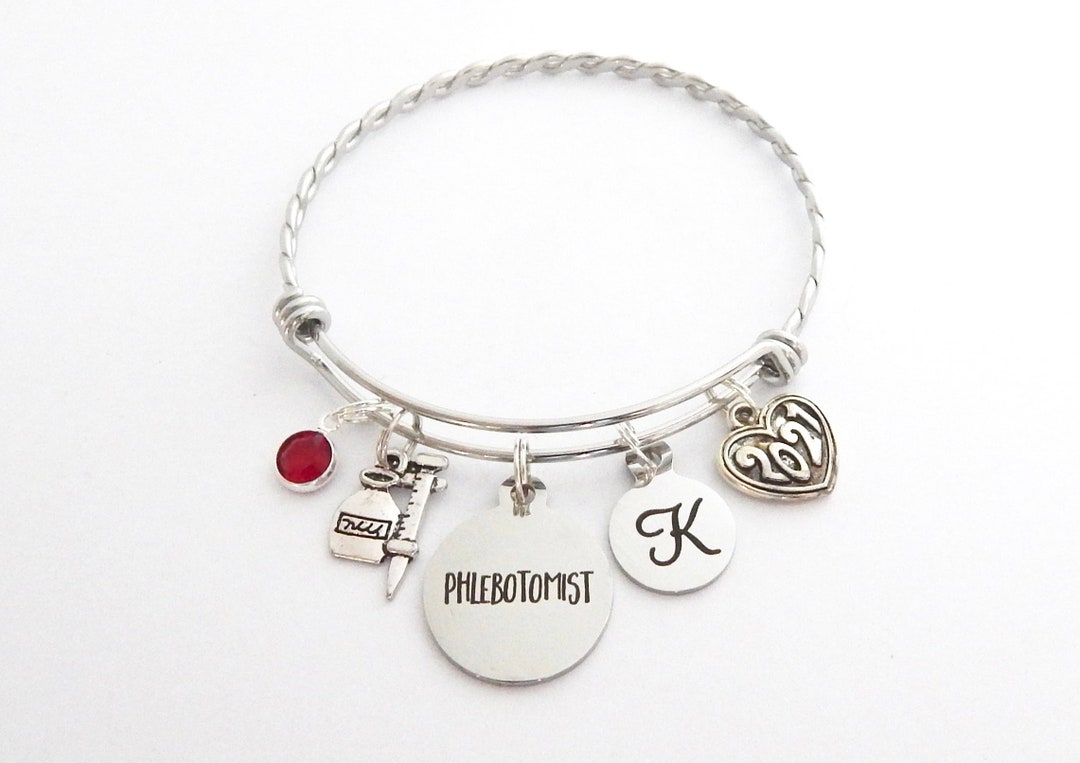 Personalized Phlebotomist Bracelet Gift, Phlebotomy Jewelry, Needle ...