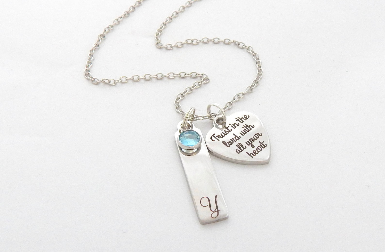 Personalized Scripture Necklace-bible Verse Jewelry-proverbs 3:5 Trust ...