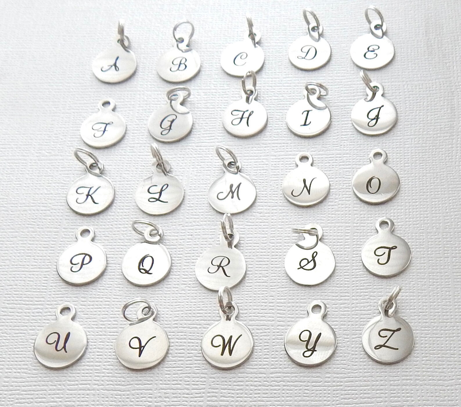 ADD a CHARM Silver Script Initial Alphabet Letter Charms - Etsy