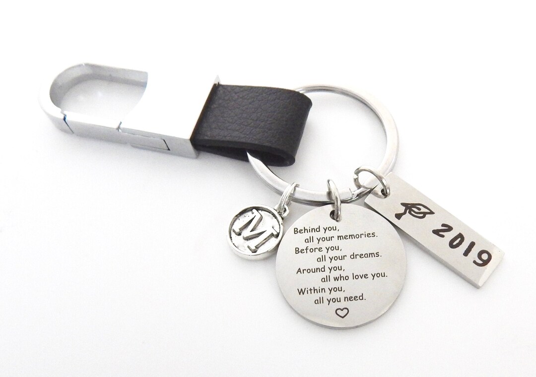 Graduation Gift for Him-2024 Leather Keychain Graduation Gift-key FOB ...