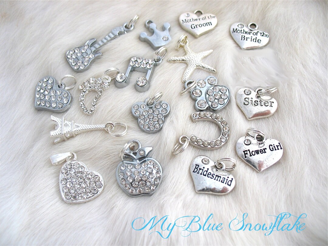 Add a Charm Rhinestone Charms, Crystal Charms, Rhinestone Initial ...