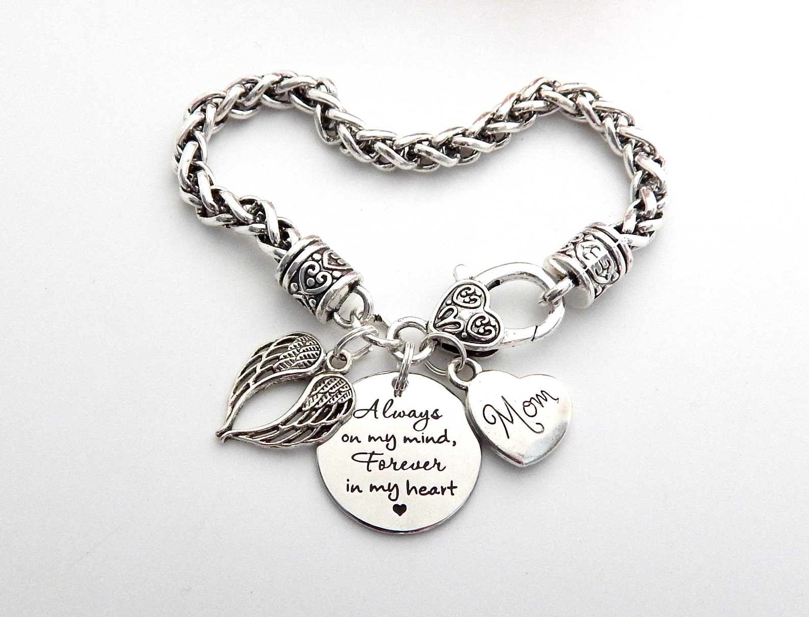 Memorial BRACELET, Sympathy Gift Mother, Loss of Mom, Dad, Remembrance ...