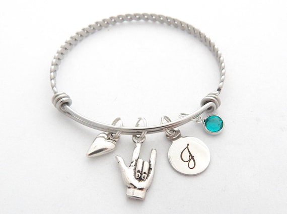 Sign Language Jewelry-Sign language Deaf jewelry-ASL gift | Etsy