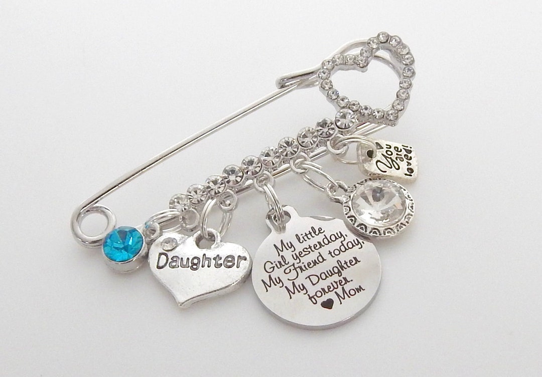 Something Blue Wedding Bouquet Photo Charm Decorative Pin for Bride ...