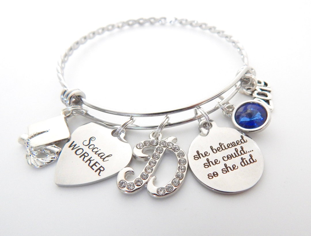 Personalized Social Worker Graduate Gift, SOCIAL WORKER Bracelet,gifts ...