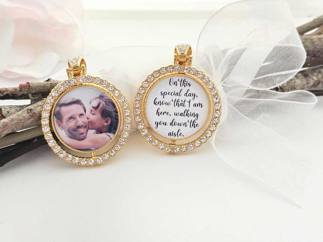 GOLD Bridal Bouquet Memorial Charm Wedding Gift for Bride Bouquet ...