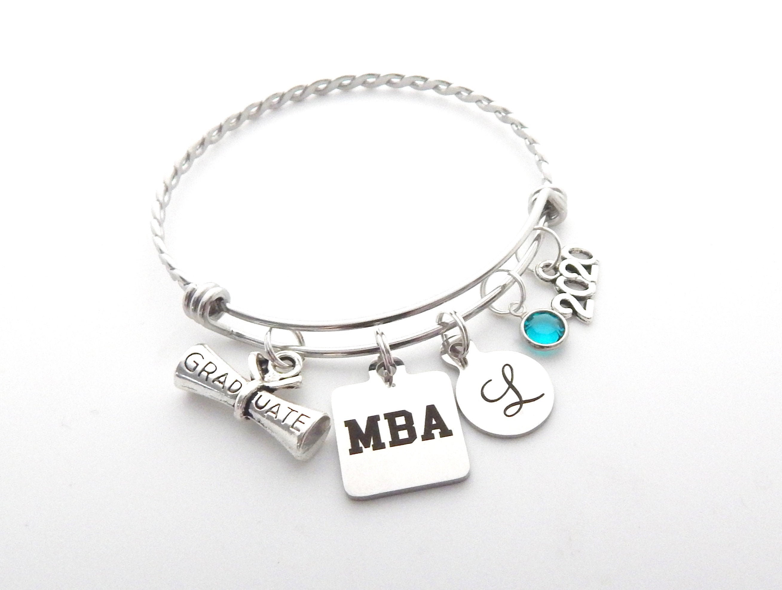 MBA Gift, MBA Graduation Bracelet, MBA Jewelry,master of Business ...