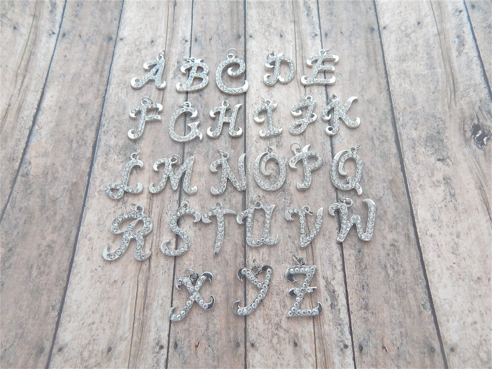 ADD a CHARM Silver Script Initial Alphabet Letter Charms - Etsy