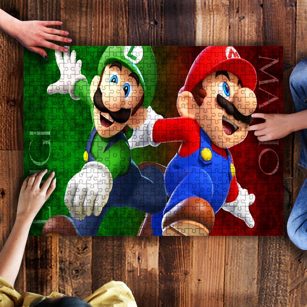 Super Mario Jigsaw Puzzle Mario Bros Puzzle Cardboard - Etsy
