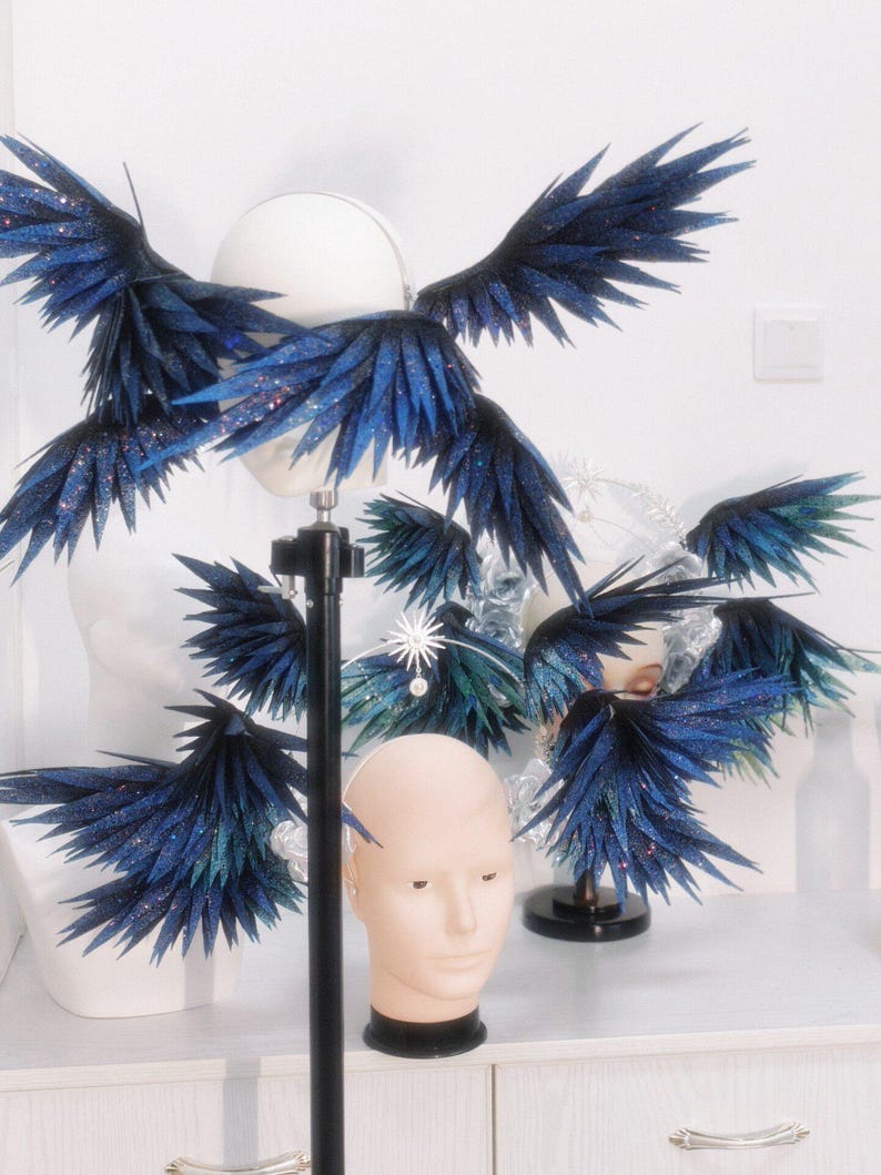 Black Angel Headpiece Dark Wings Crown Gothic Feather - Etsy