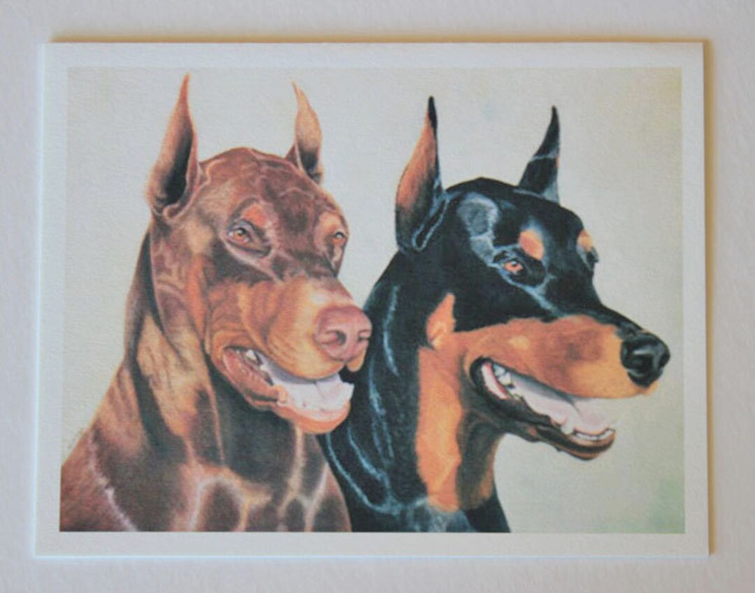 10 Boxed Doberman Pinscher Fine Art Note Cards, Blank Greeting Cards ...