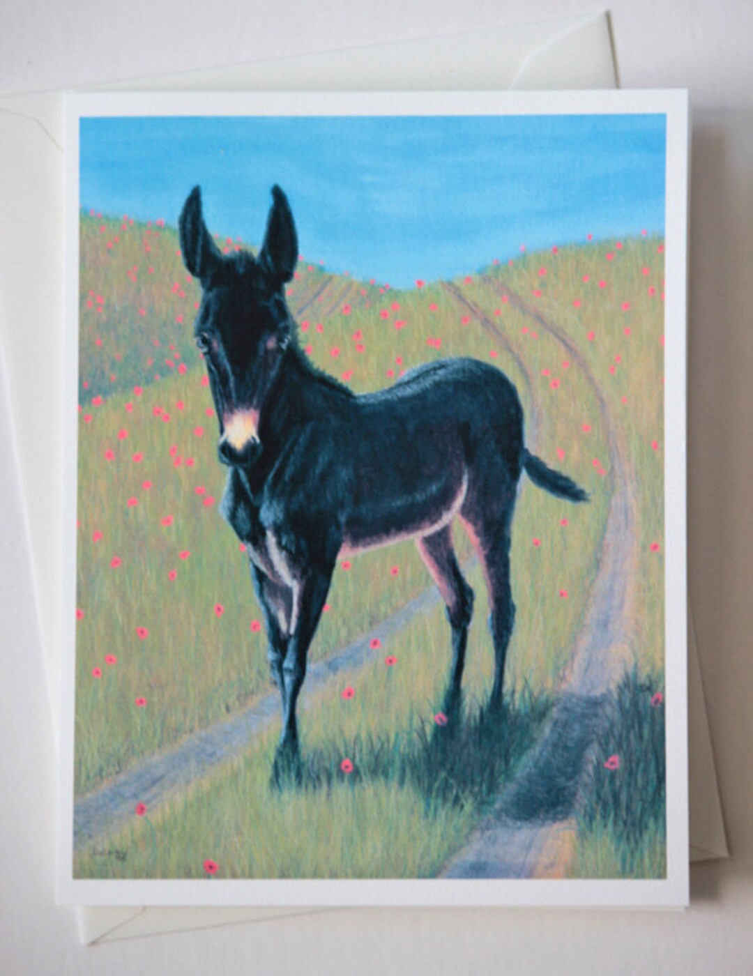 10 Boxed Jewel the Mule Portrait Greeting Card, Fine Art Greeting Card ...