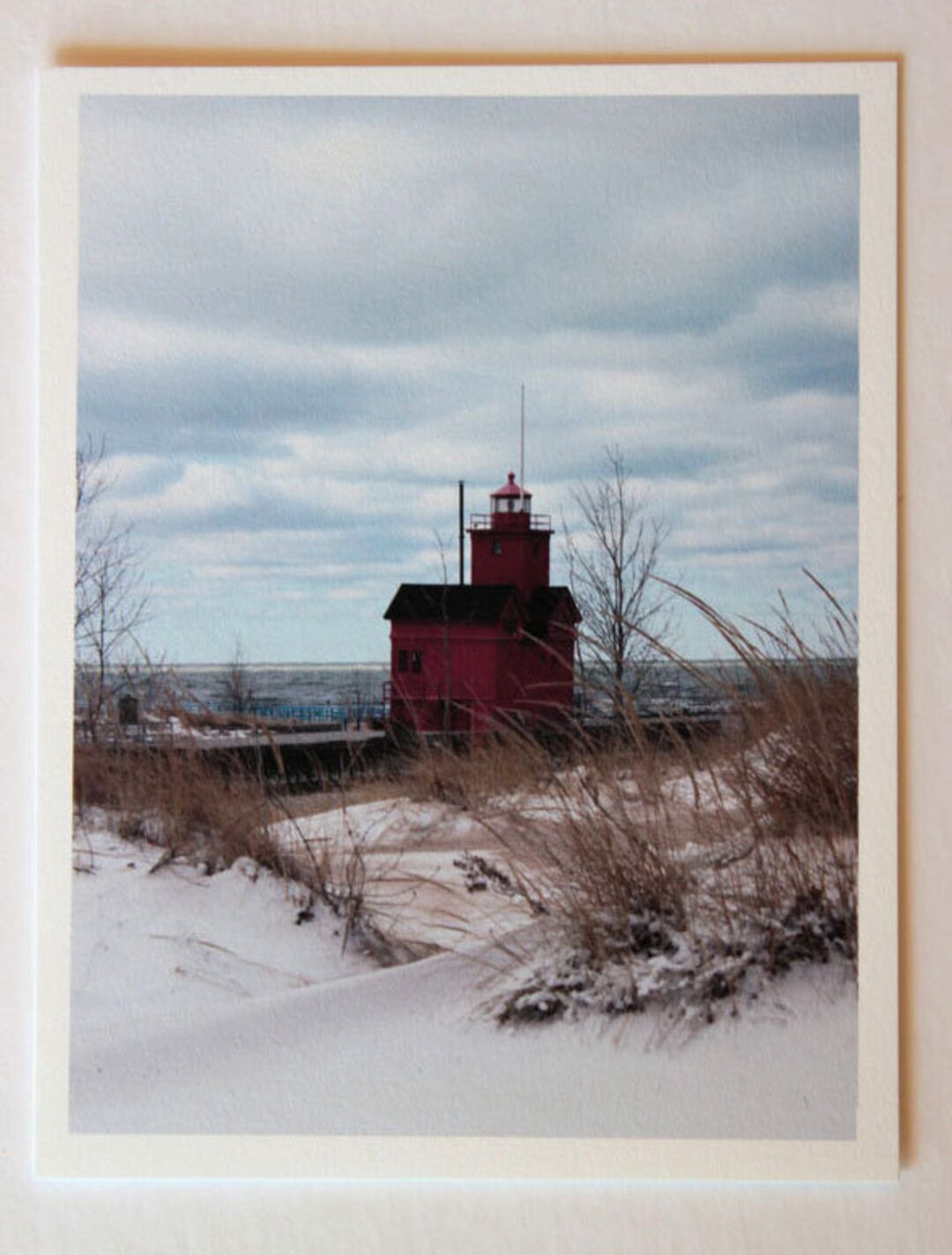 10 Boxed Lake Michigan Lighthouse Fine Art Note Card, Blank Greeting ...