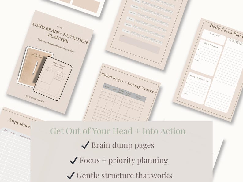 Neurodivergent Mom Planner Bundle | ADHD Brain & Low Energy Meal ...
