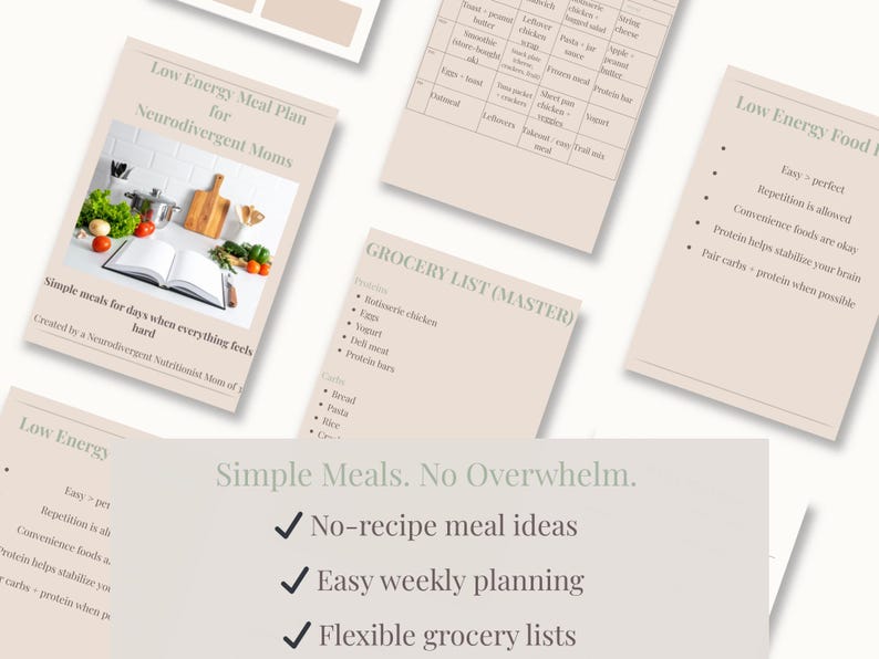Neurodivergent Mom Planner Bundle | ADHD Brain & Low Energy Meal ...