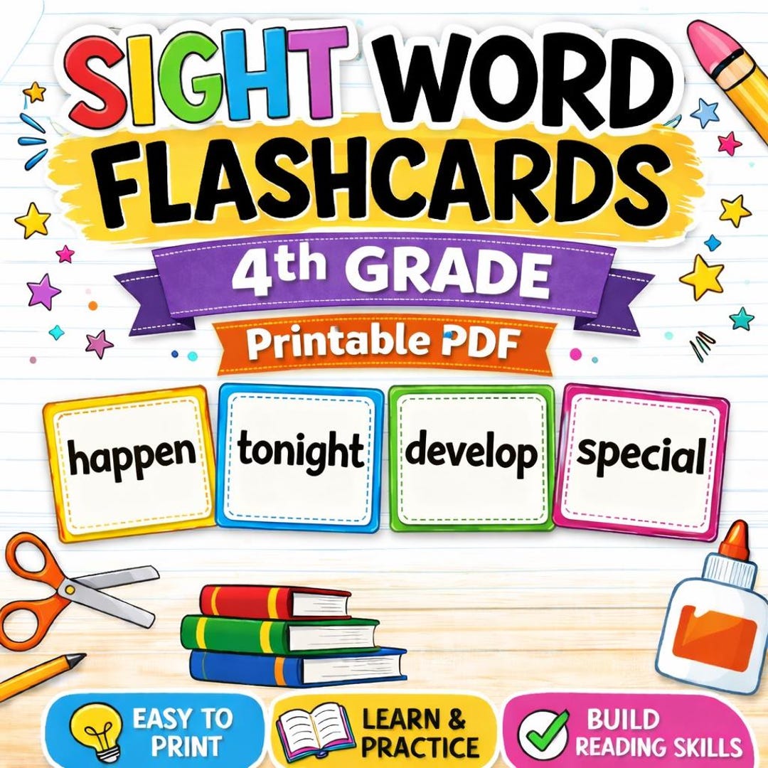 4th Grade Sight Word Flashcards | Printable Reading Practice (PDF ...