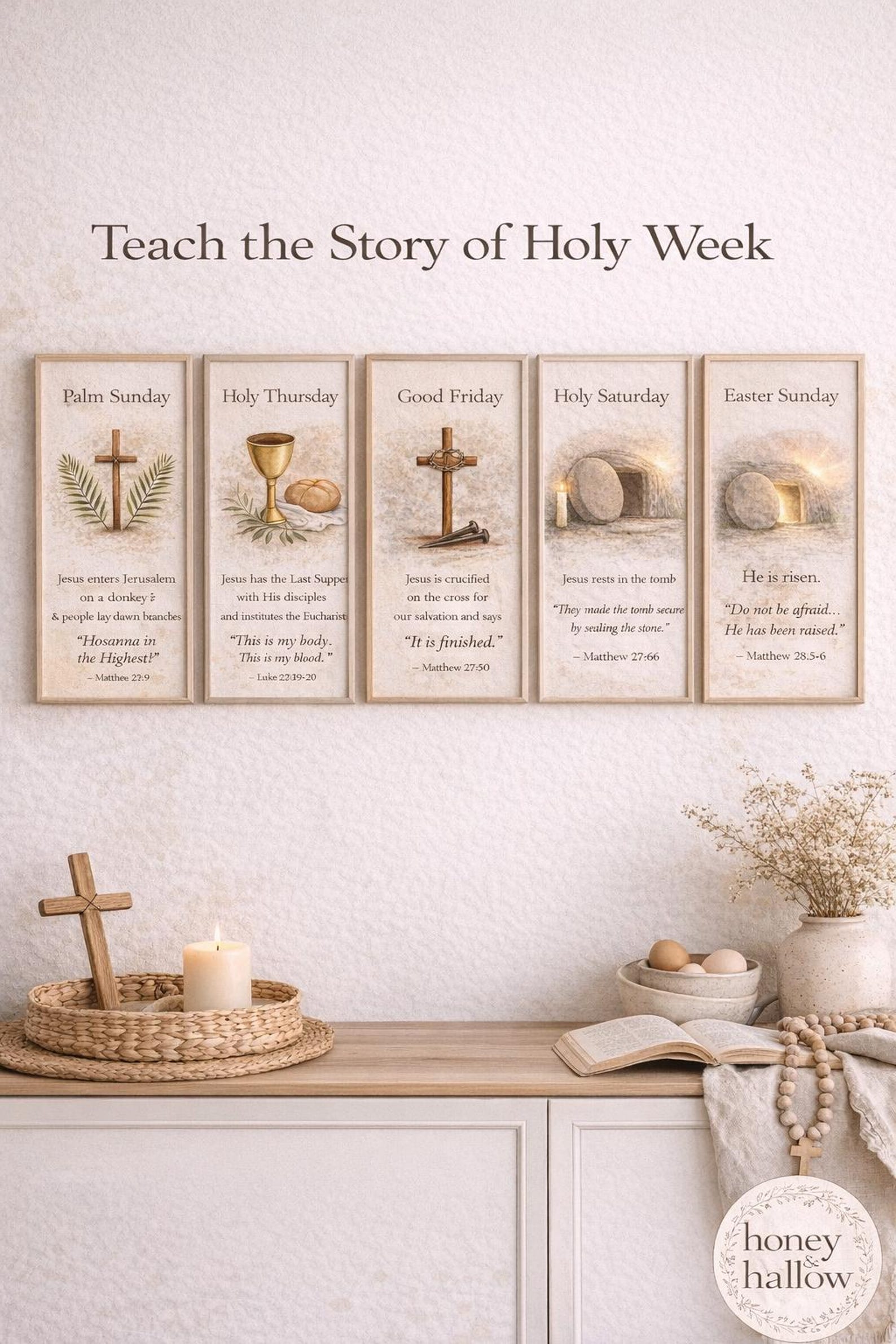Holy Week Catholic Printable Posters | Palm Sunday Holy Thursday Good ...