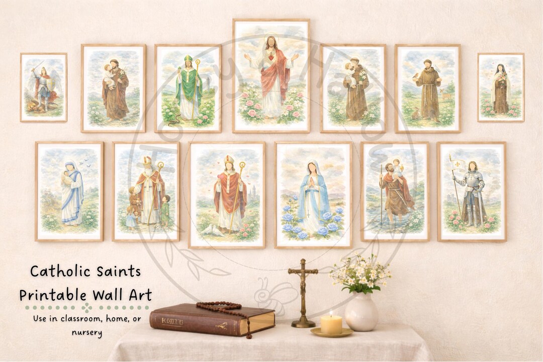 Catholic Saints Wall Art Bundle | Printable Saint Set for Kids ...