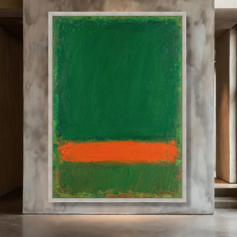 Mark Rothko Canvas Wall Art 482, Green and Orange Color Block Abstract ...